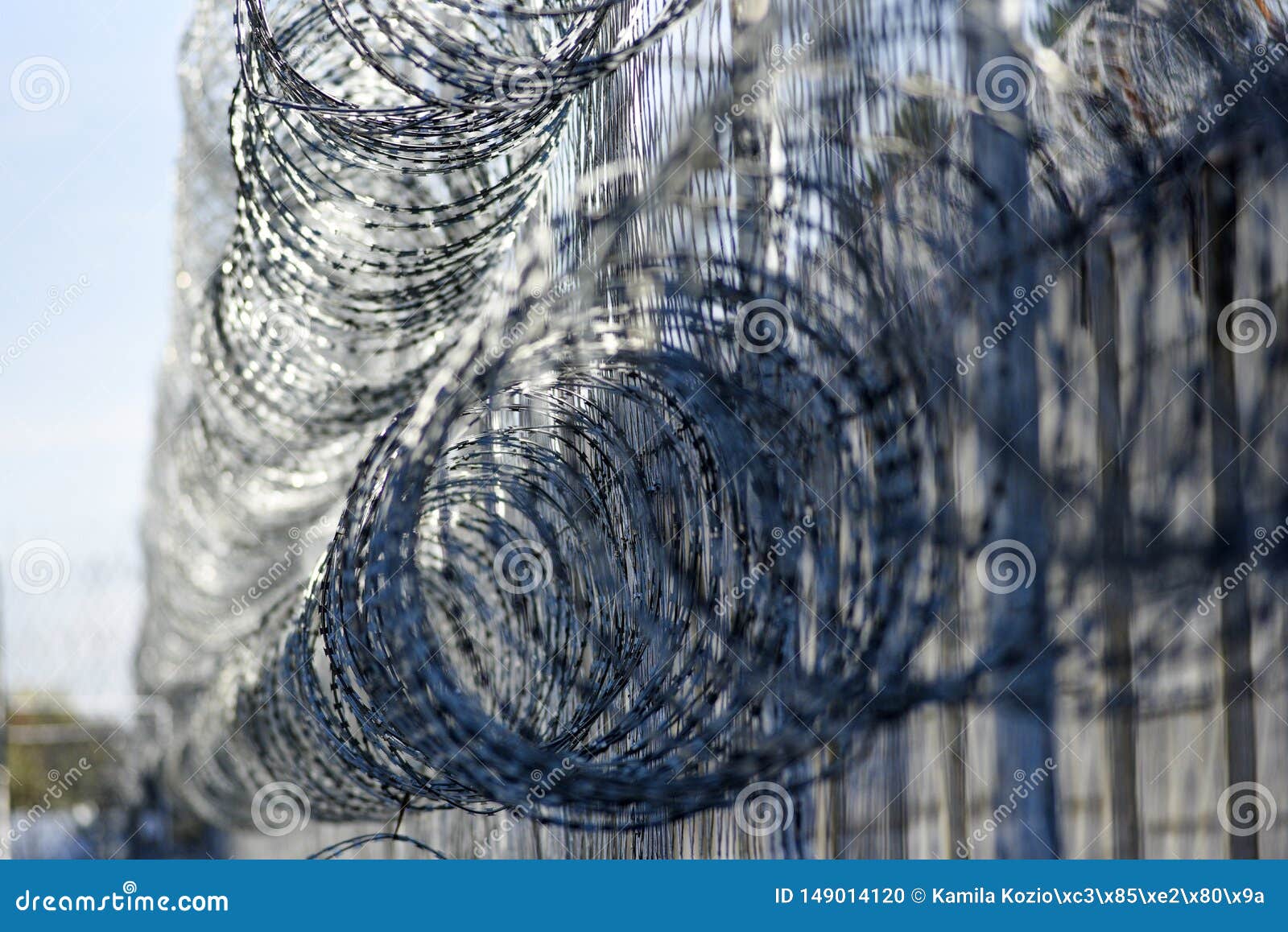 Barbed Wire in Prison, Protecting Prisoners from Escaping Stock Photo ...