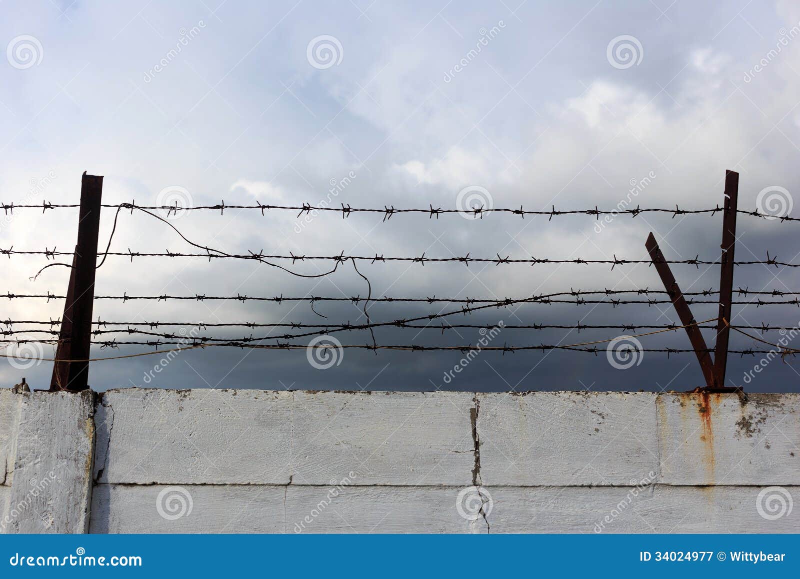 Barbed Wire for Protect Home Stock Image - Image of prison, foreground ...