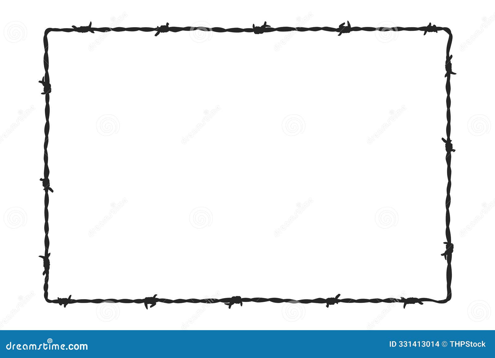 Barbed Wire Rectangle Frame Black Silhouette Vector Stock Illustration ...