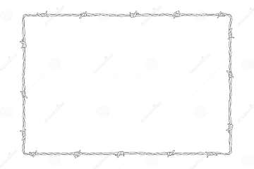 Barbed Wire Rectangle Frame Outline Vector Stock Illustration ...