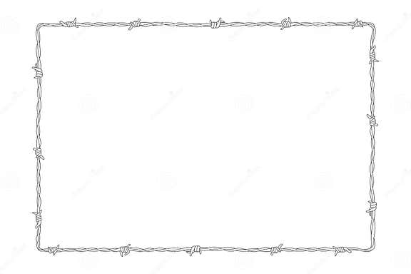 Barbed Wire Rectangle Frame Outline Vector Stock Illustration ...