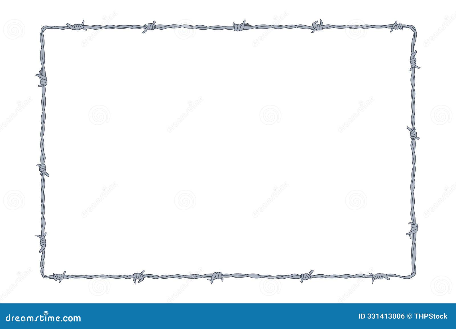 Barbed Wire Rectangle Frame Vector Stock Illustration - Illustration of ...