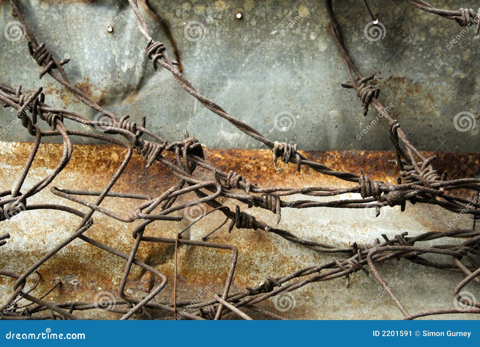 Barbed Wire Rusty Metal Wall Background Stock Image - Image of backdrop ...