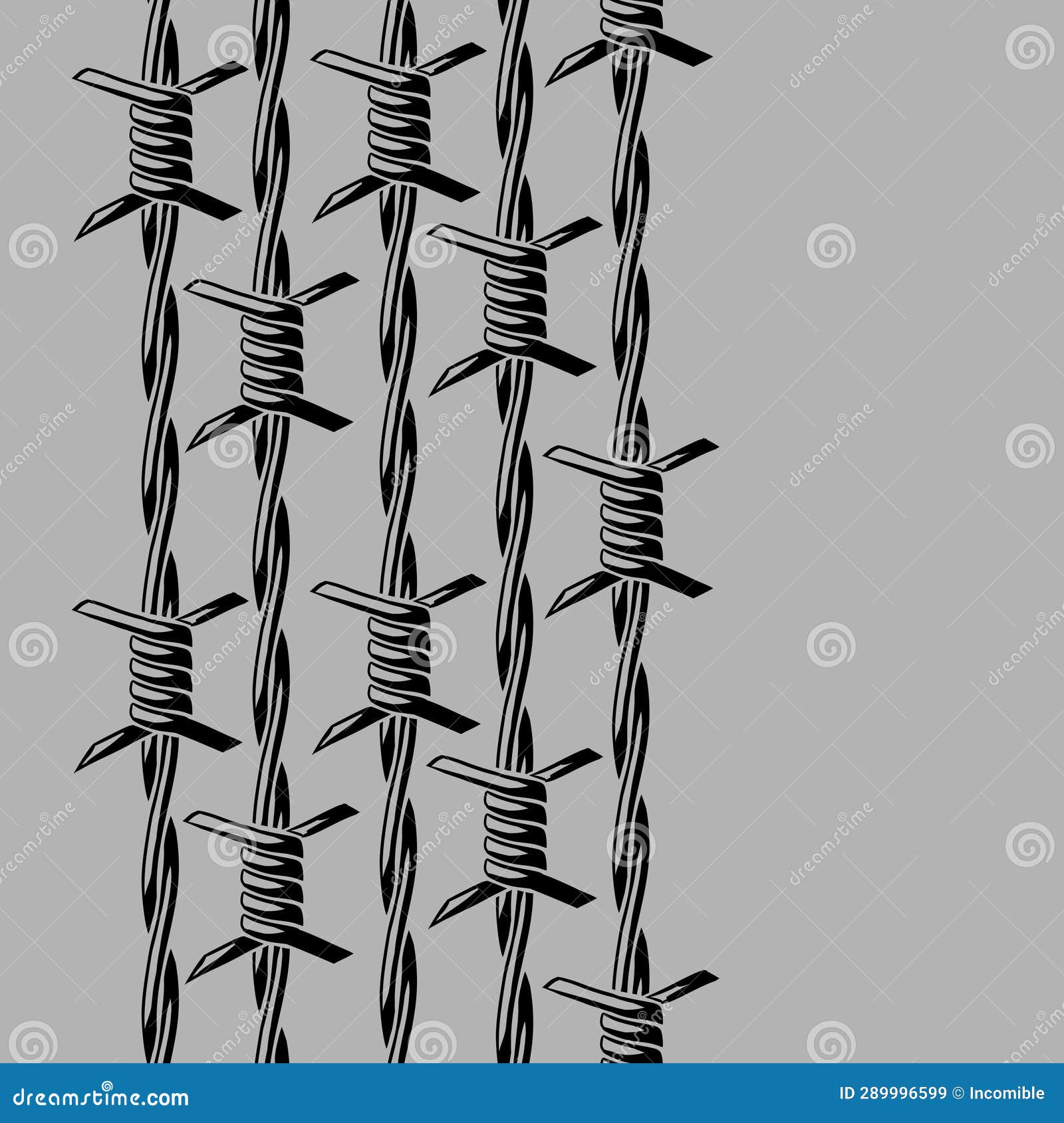 Barbed Wire Seamless Pattern. Sharp Barbwire Border Chain Stock ...
