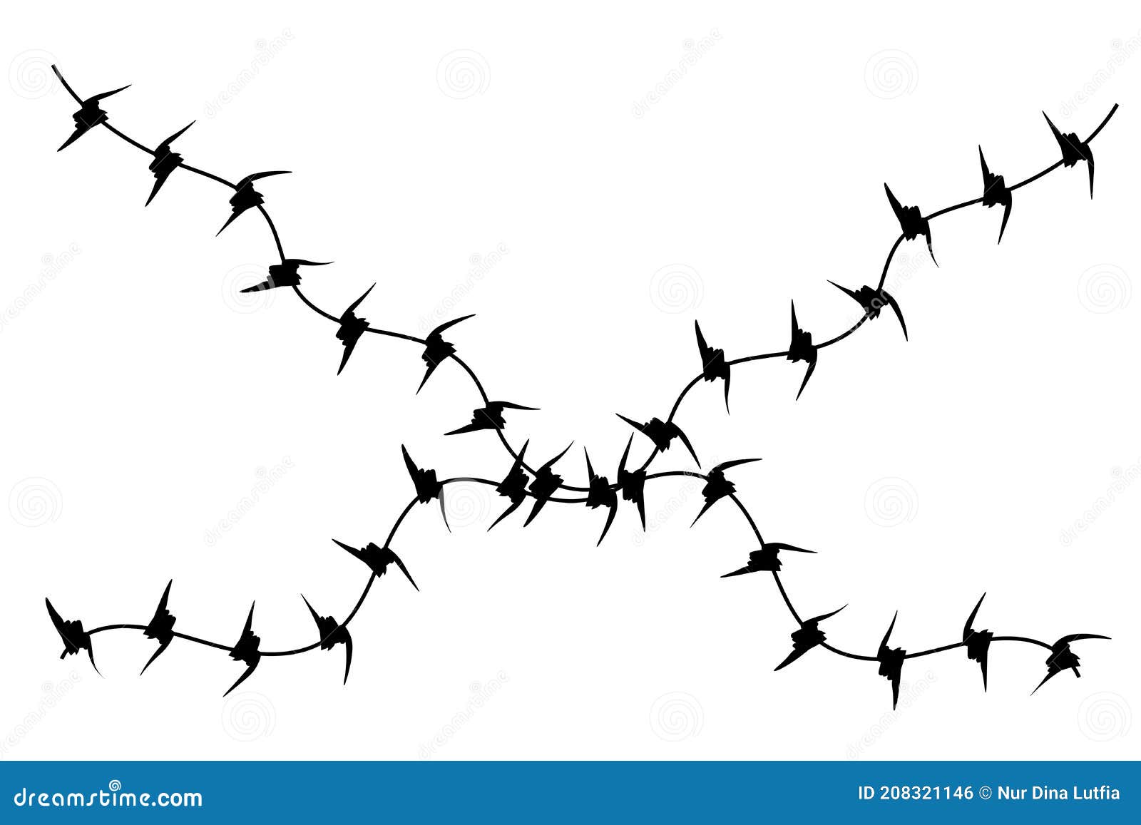 Barbed Wire Protection Pattern. Vector Fence Illustration Stock ...
