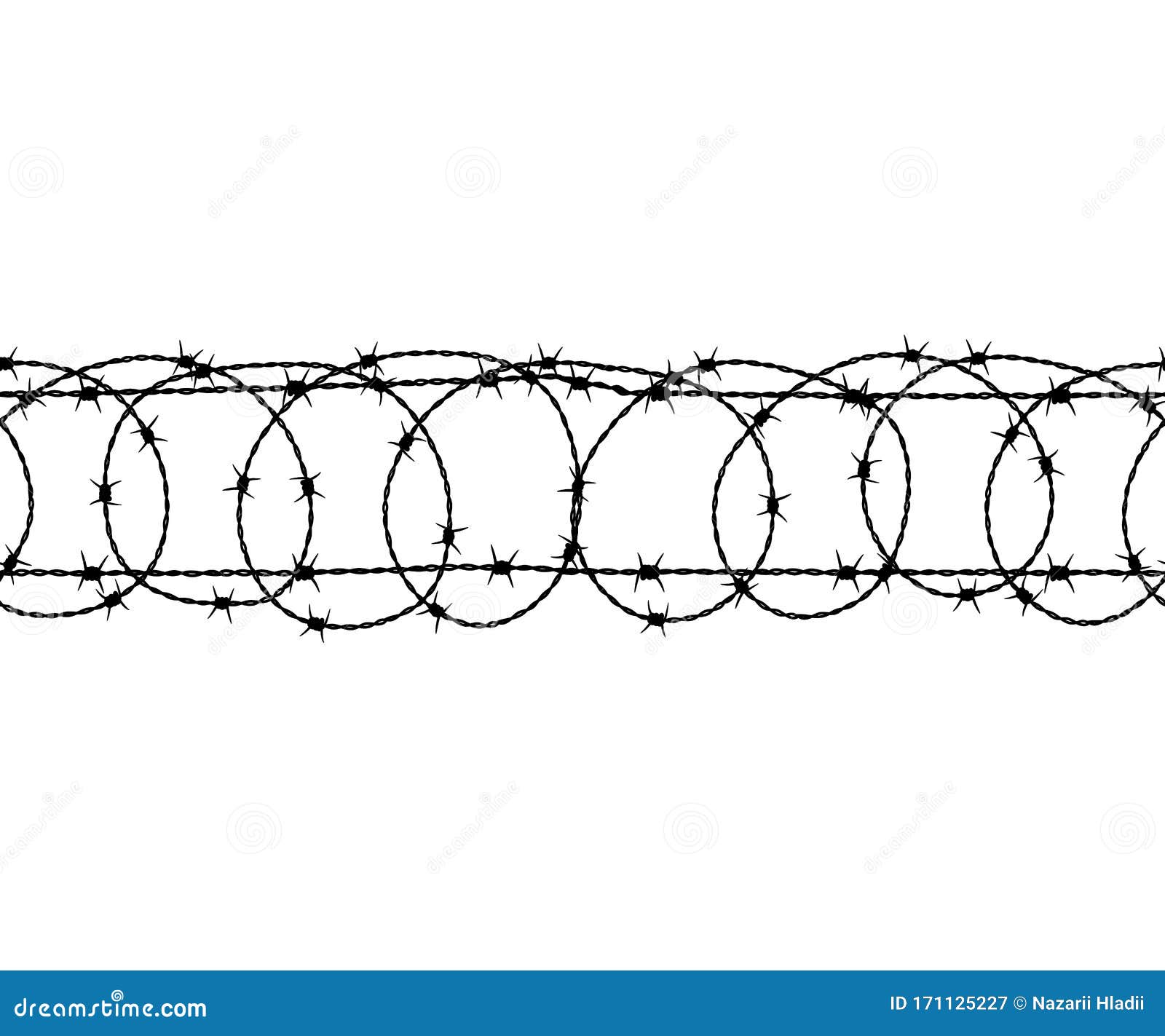 Barbed Wire Seamless Pattern. Vector Illustration. Islated. Stock ...