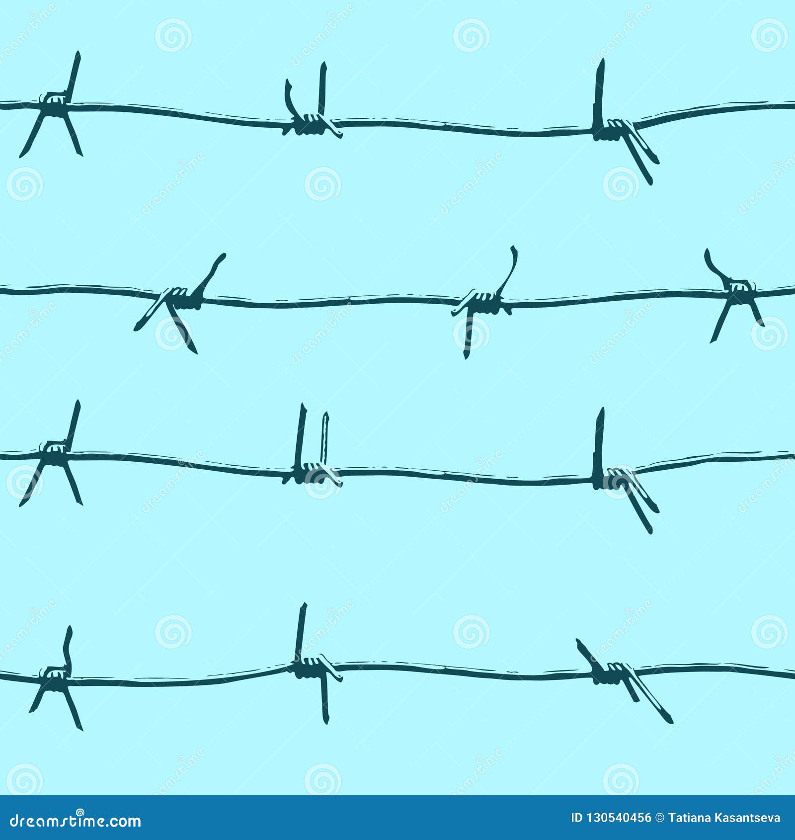 Barbed Wire Seamless Vector Pattern. Stock Vector - Illustration of ...