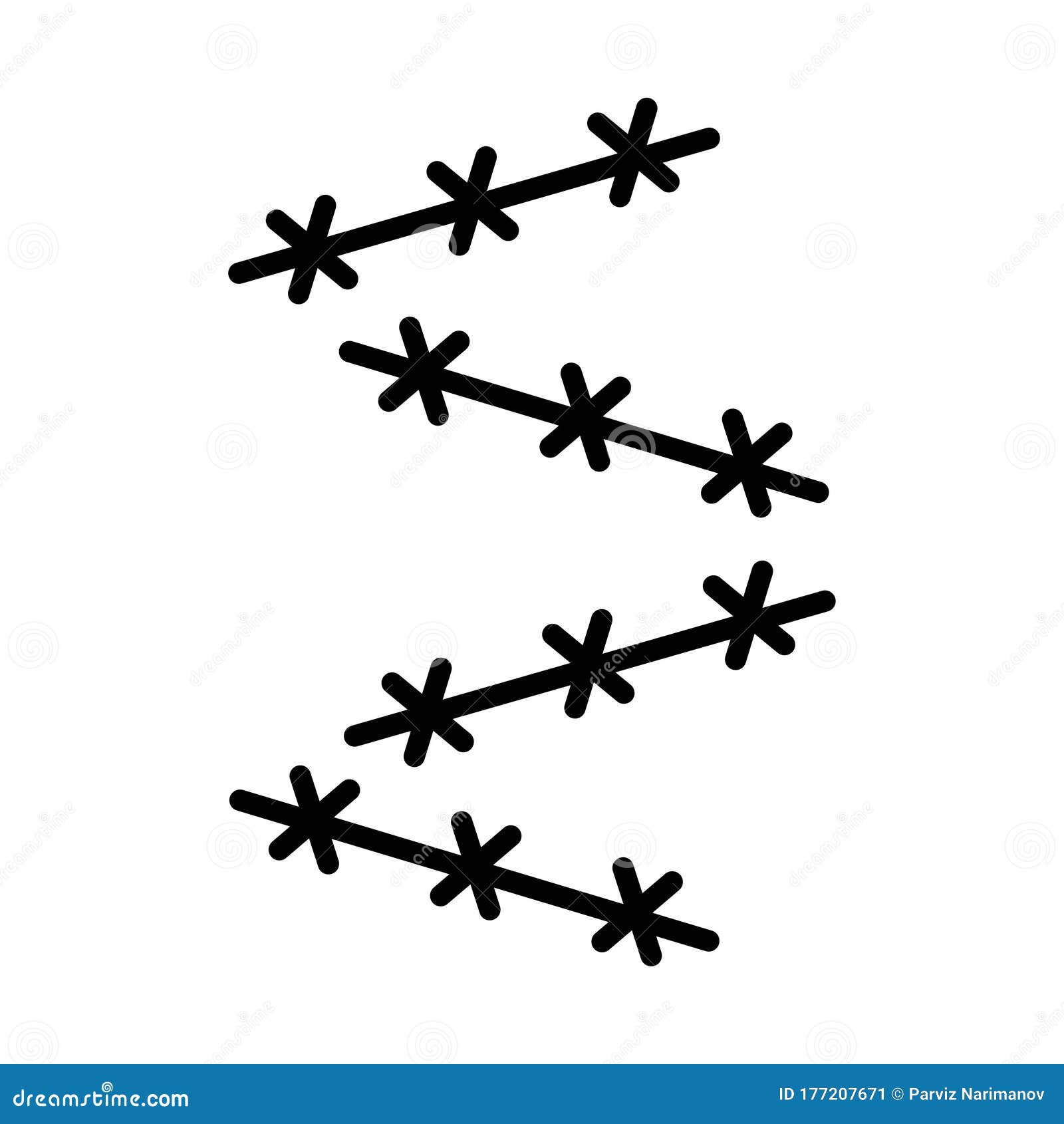 Barbed Wire Security Fence Icon Stock Illustration - Illustration of ...