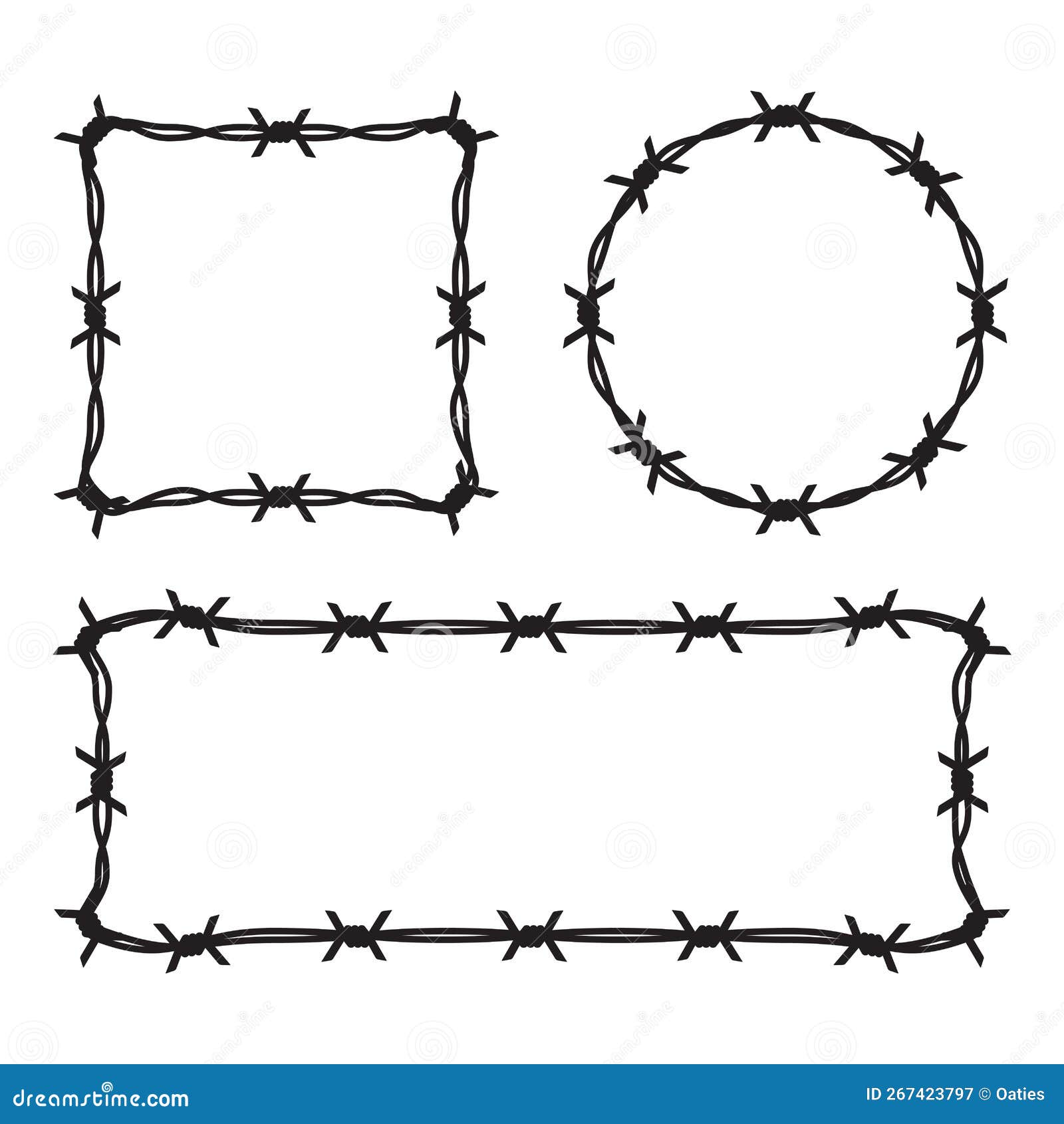 Barbed Wire Silhouette Frame Pattern Graphic Vector Background Stock ...