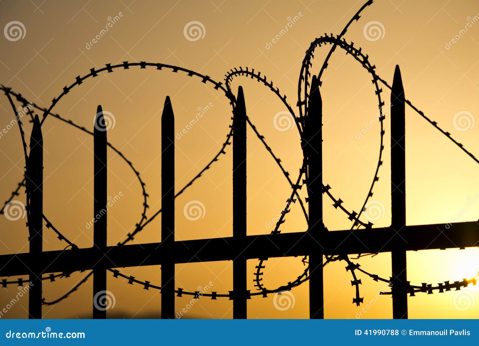 Silhouette Of Railings With Spears, Trees And A Lamp Post In The Castro ...