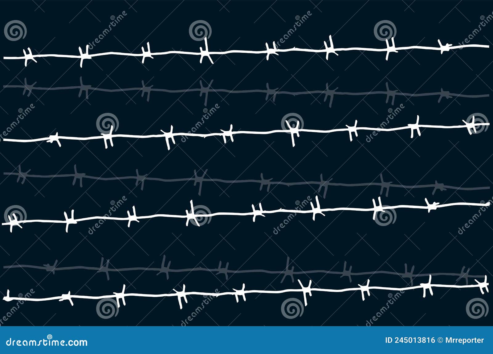 Barbed Wire, Silhouette at Night Stock Vector - Illustration of ...