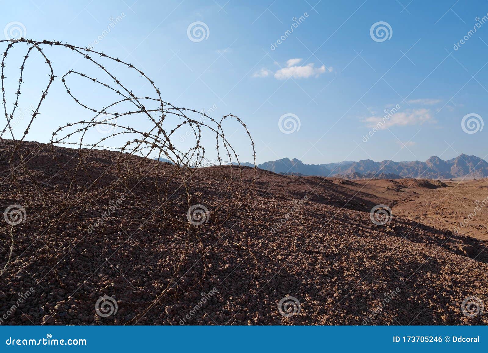 Barbed Wire in Sinai Desert, Egypt Stock Photo - Image of peril ...
