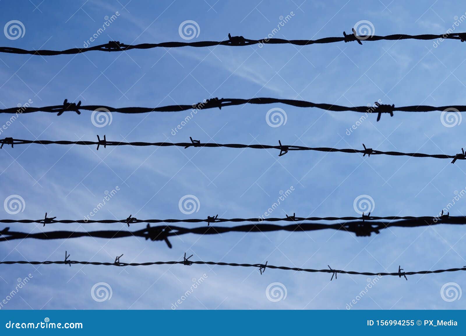 Barbed Wire, Sky in Background - Prison/ Jail Stock Image - Image of ...