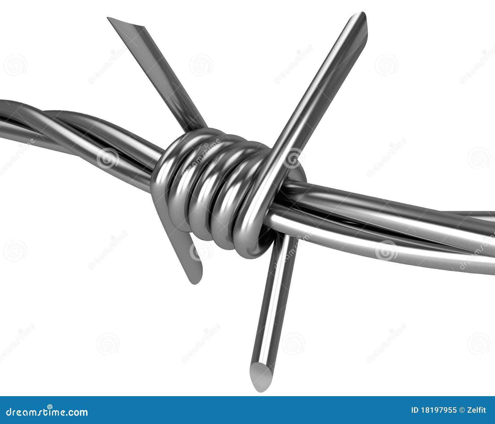 Barbed wire spike closeup stock illustration. Image of interdiction ...