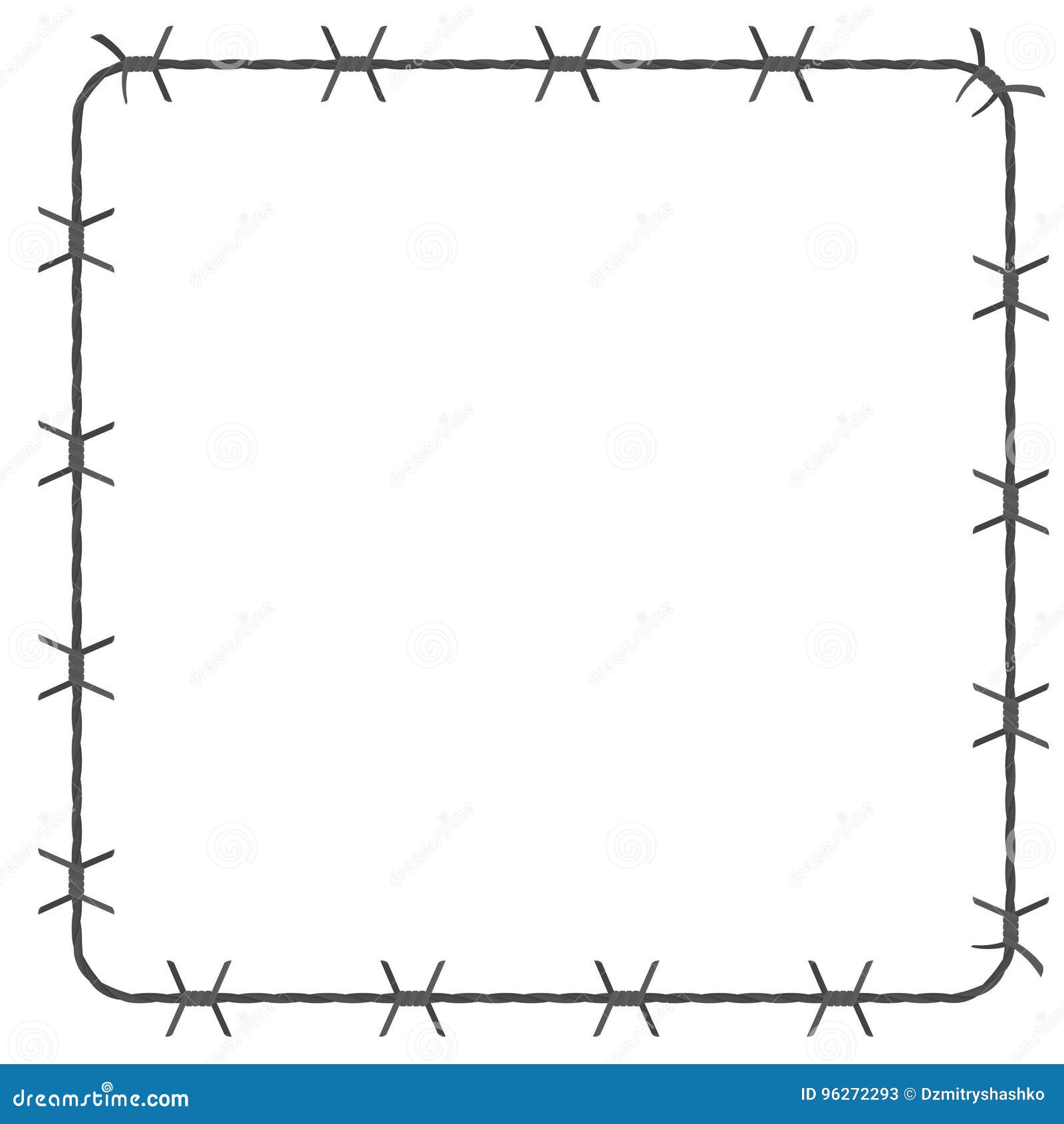 Barbed wire square border stock vector. Illustration of barbwire - 96272293