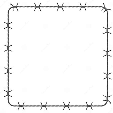 Barbed wire square border stock vector. Illustration of barbwire - 96272293