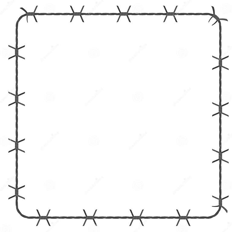 Barbed wire square border stock vector. Illustration of barbwire - 96272293