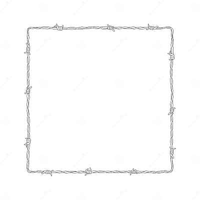 Barbed Wire Square Frame Outline Vector Stock Illustration ...