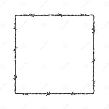Barbed Wire Square Frame Vector Stock Illustration - Illustration of ...