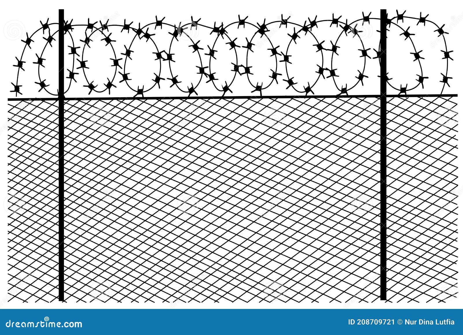 Construction Barbed Wire Fence Abstract Vector Illustration Stock ...