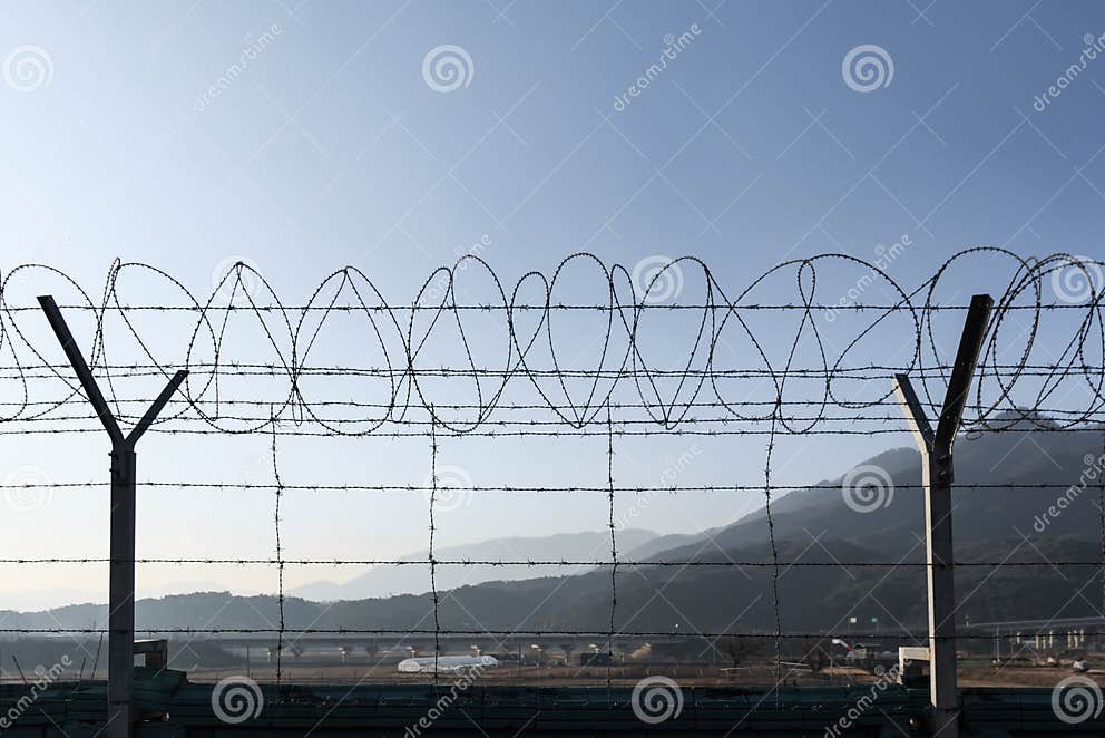Barbed Wire, Steel Fencing Wire with Sharp Edge Stock Image - Image of ...