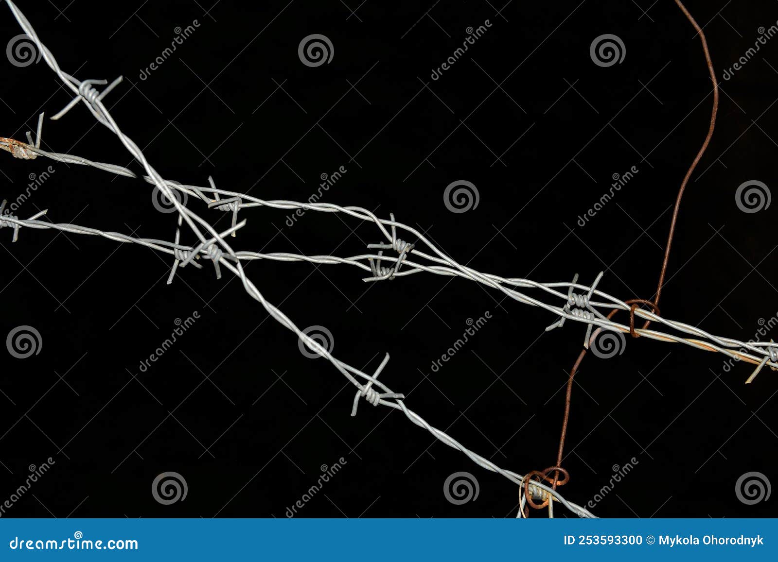Barbed Wire Stretched on a Fence for Security Stock Photo - Image of ...