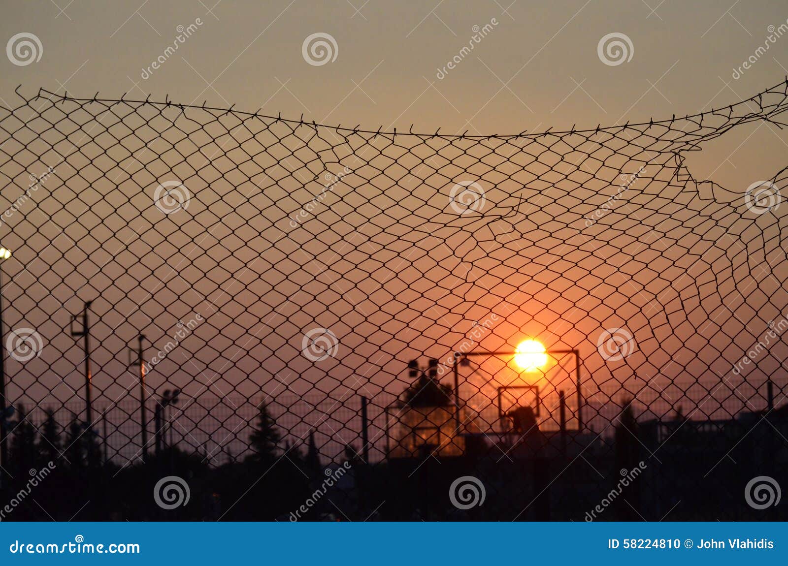 Barbed wire Sunset basket stock photo. Image of wallpaper - 58224810