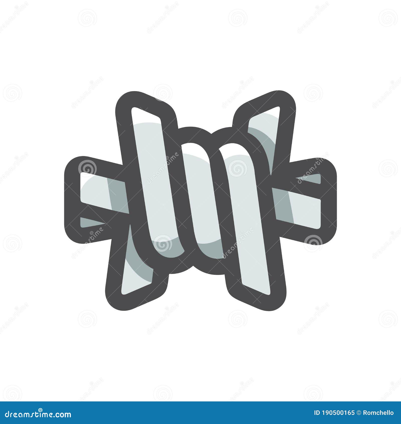 Barbed Wire. Twisted Rod Vector Cartoon Illustration | CartoonDealer ...