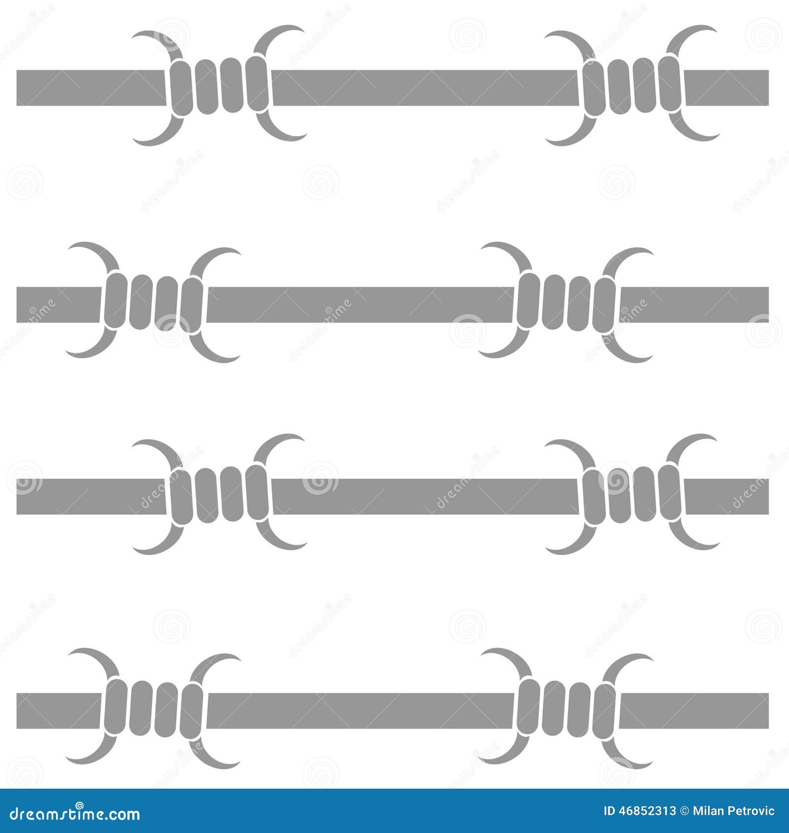 Barbed Wire Vector Art Illustration Stock Vector - Illustration of post ...
