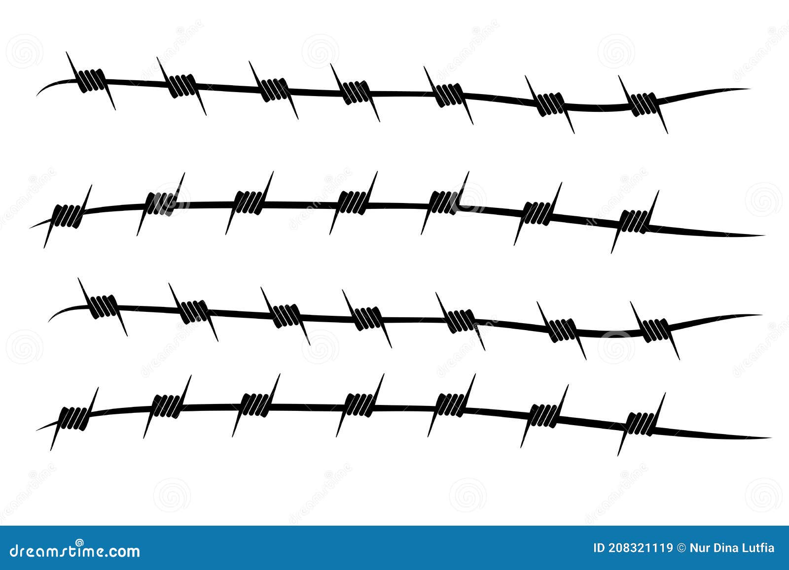 Barbed Wire on Vector Line Pattern Vector Illustration Stock Vector ...