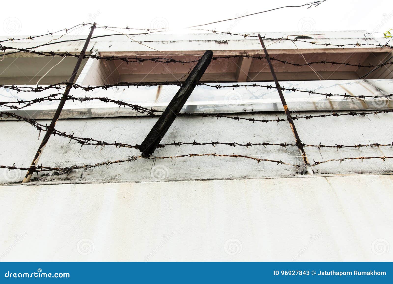 Barbed wire. stock image. Image of surface, vintage, stain - 96927843