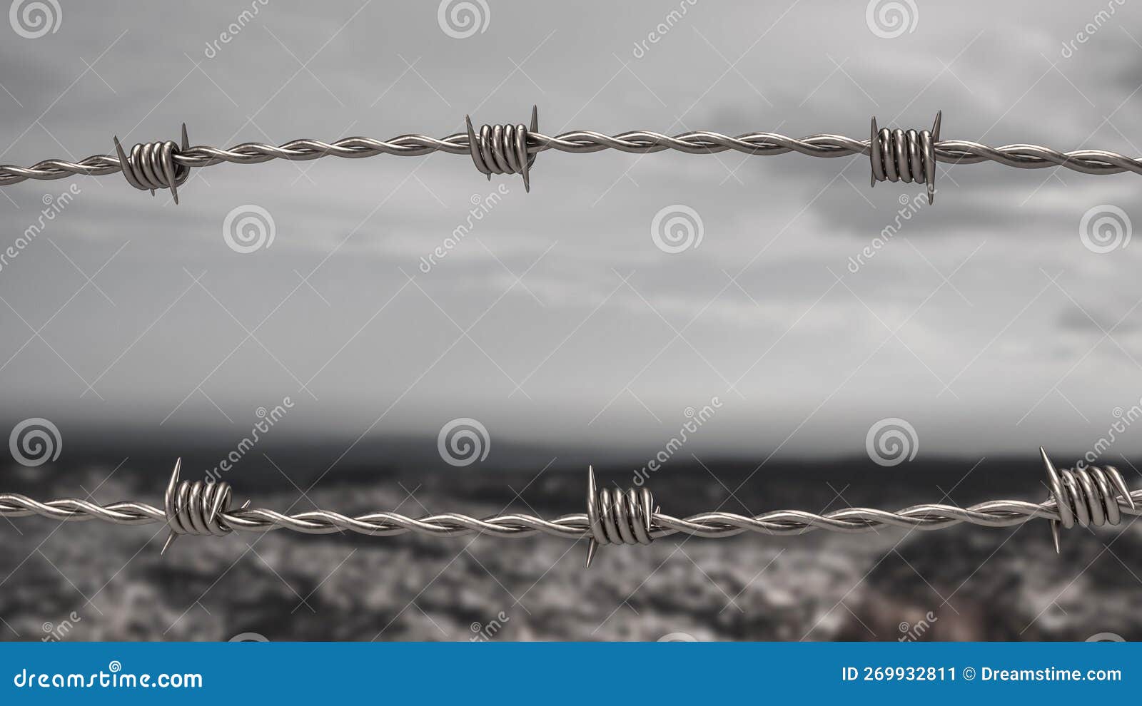 The Barbed Wire in War Zone for Military or Criminal Concept 3d ...