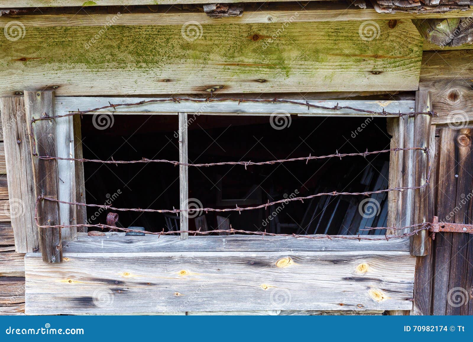 Barbed wire in a window stock photo. Image of barbed - 70982174