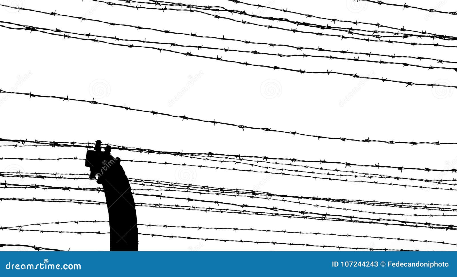 Barbed Wires of the Prison Camp Bw Effect Stock Image - Image of ...