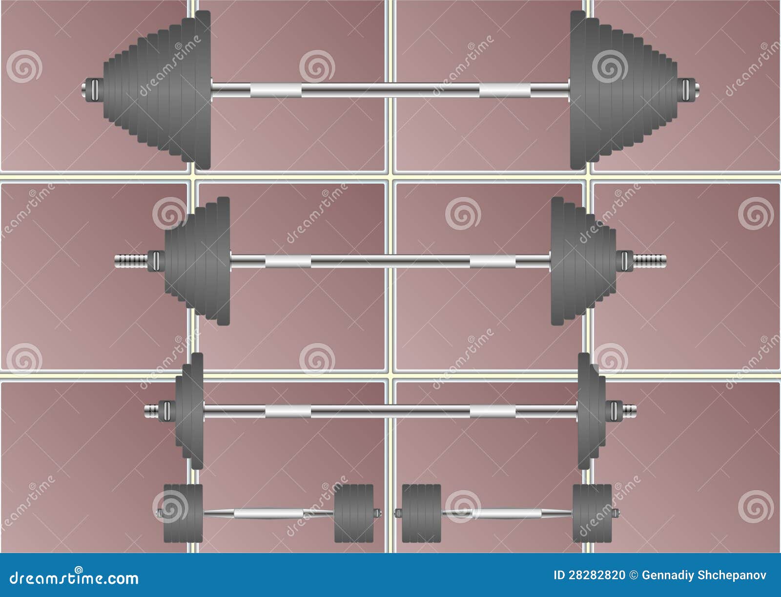 Barbell. stock vector. Illustration of training, press - 28282820