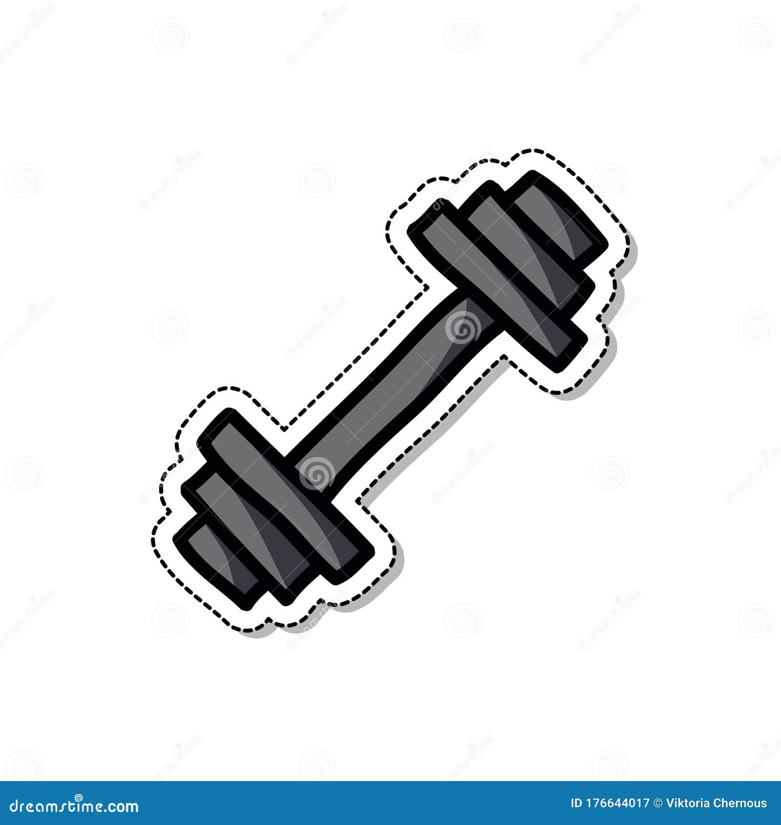 Barbell Doodle Icon, Vector Illustration Stock Illustration ...