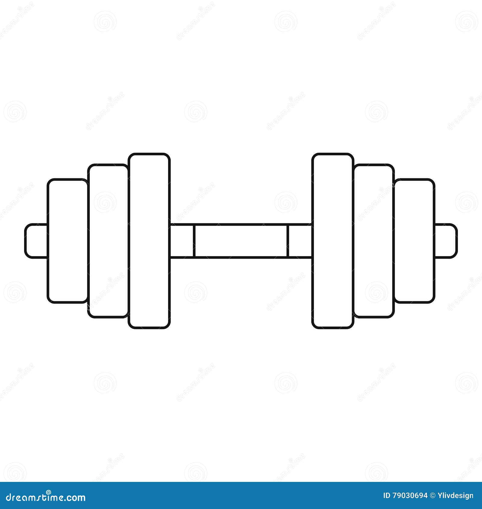 Barbell Icon, Outline Style Stock Vector - Illustration of athletic ...