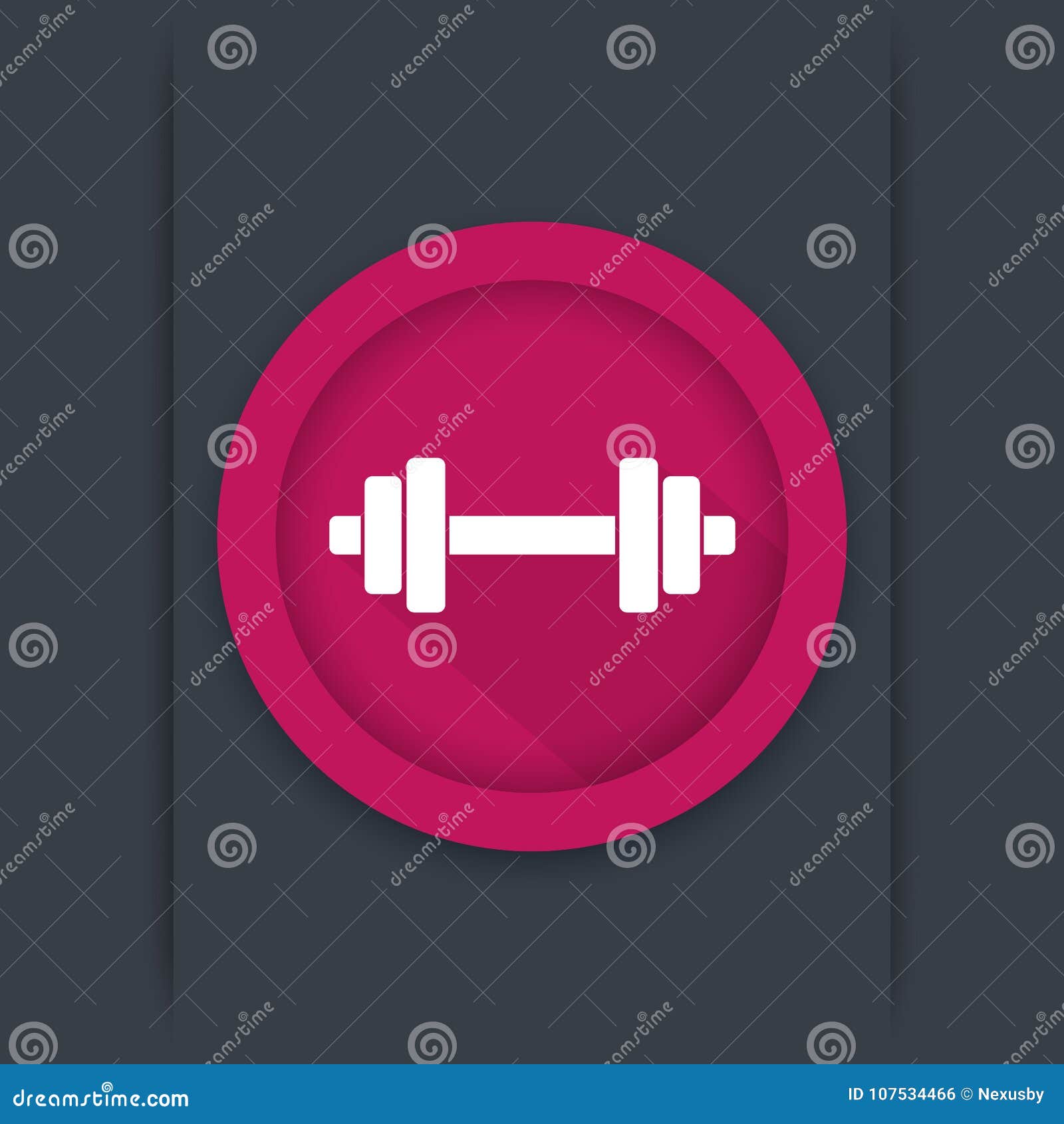 Barbell icon, vector sign stock vector. Illustration of vector - 107534466