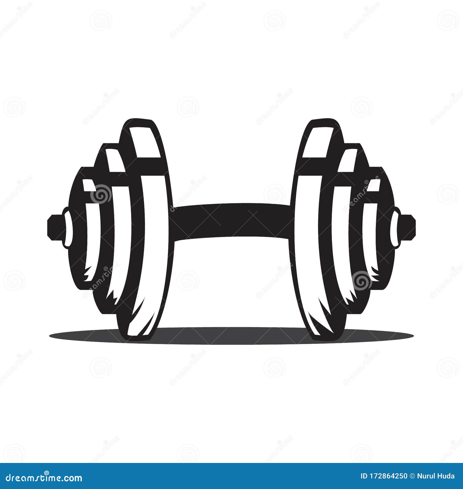 Barbell logo design simple stock illustration. Illustration of isolated ...