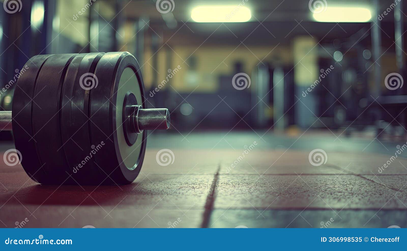 Barbell Lying on Floor in Gym without People Stock Image - Image of ...