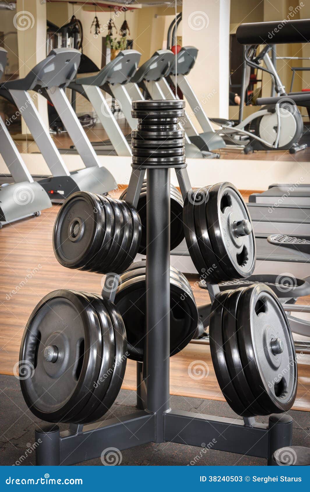 Barbell Plates Rack Royalty-Free Stock Photo | CartoonDealer.com #49391085