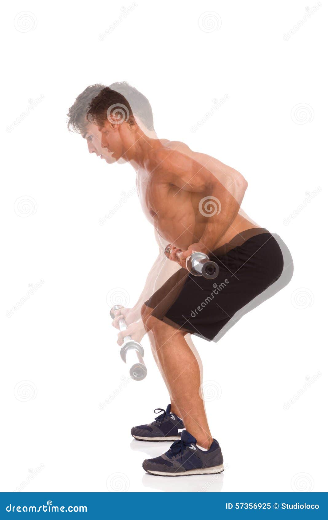 Barbell Row Side View stock image. Image of strength - 57356925