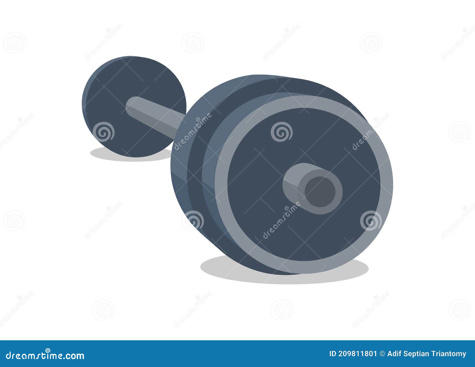 Barbell Simple Flat Illustration in Perspective View Stock Vector ...