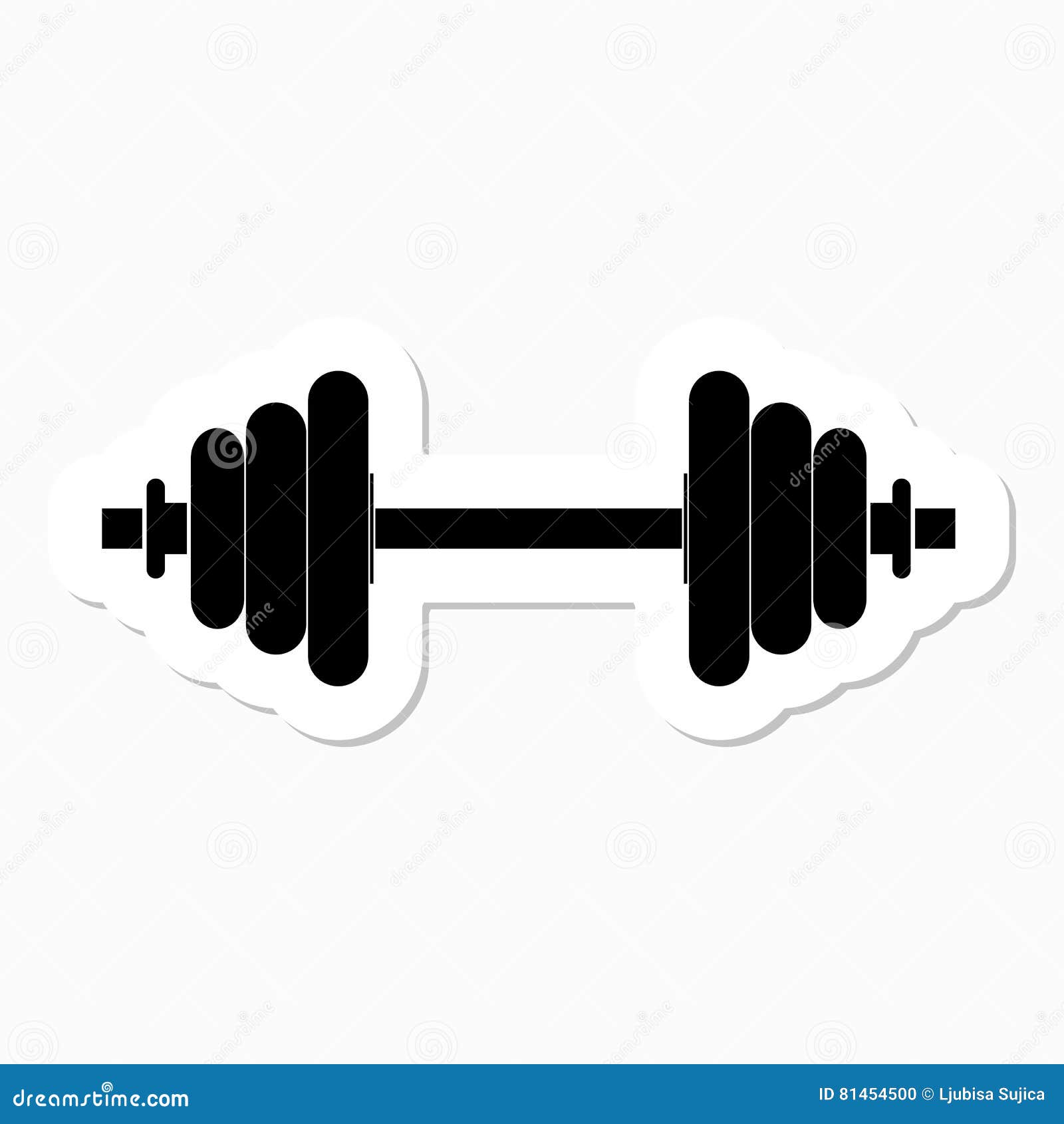 Barbell sticker stock illustration. Illustration of grey - 81454500