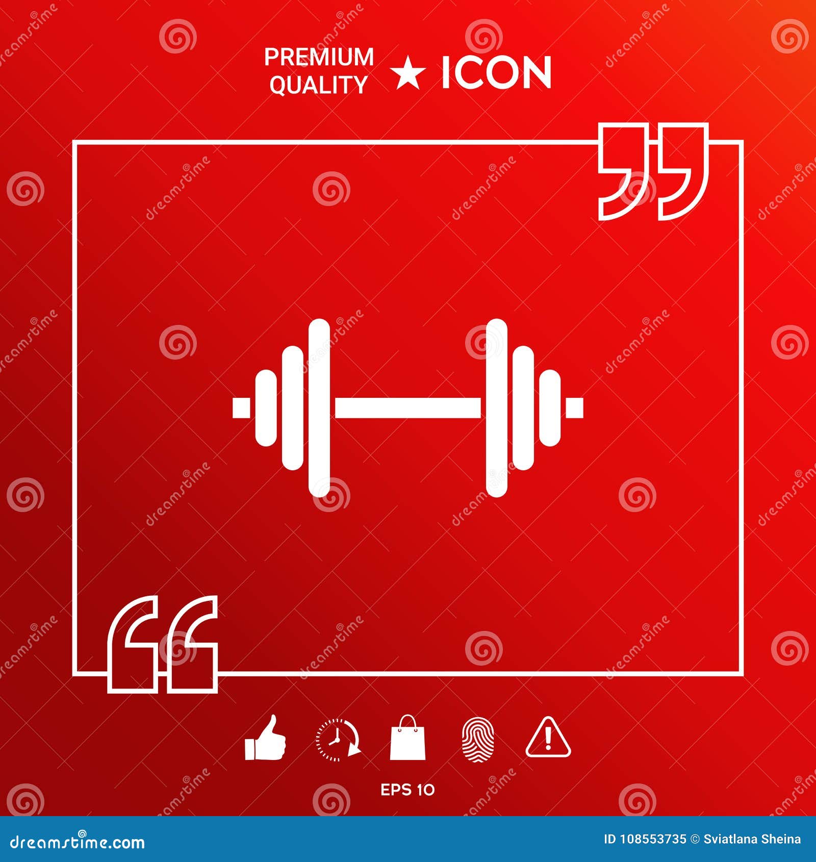 Barbell symbol icon stock vector. Illustration of object - 108553735
