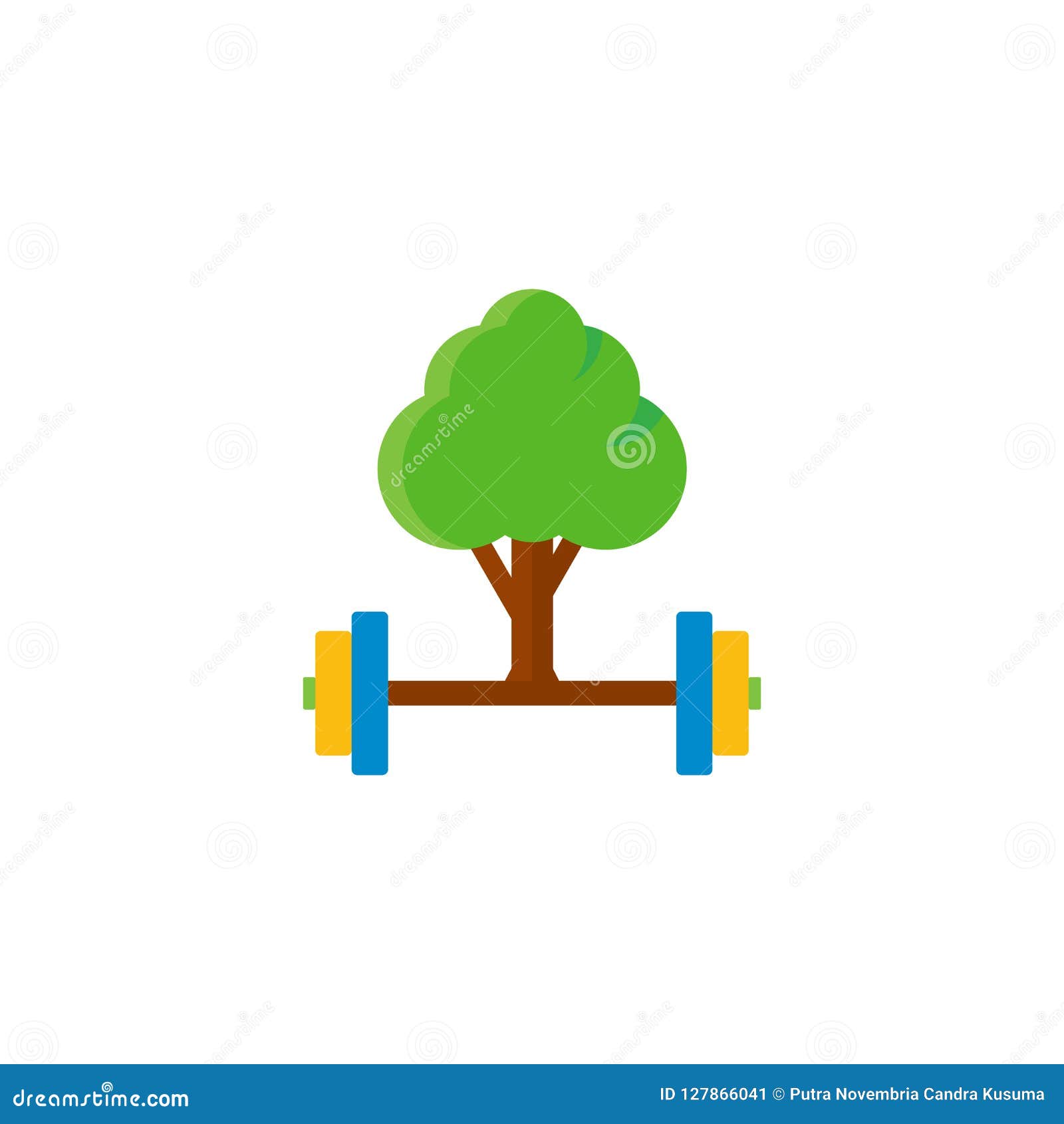 Barbell Tree Logo Icon Design Stock Vector - Illustration of forest ...
