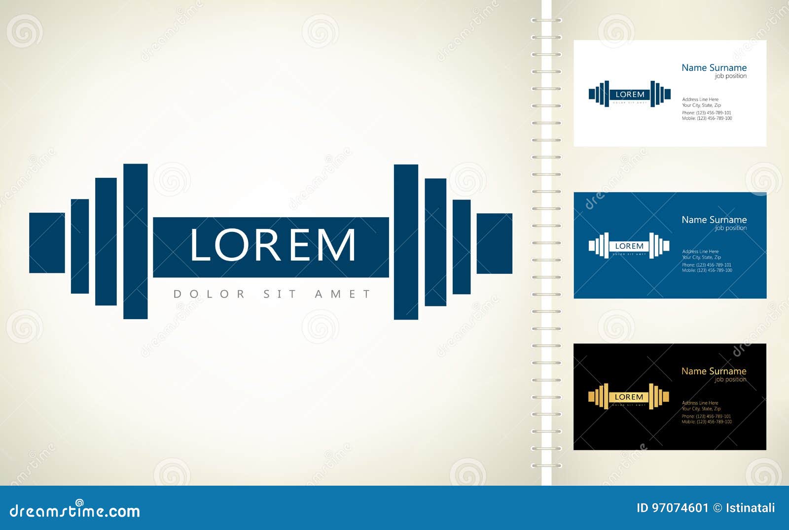 Barbell vector logo stock vector. Illustration of icon - 97074601