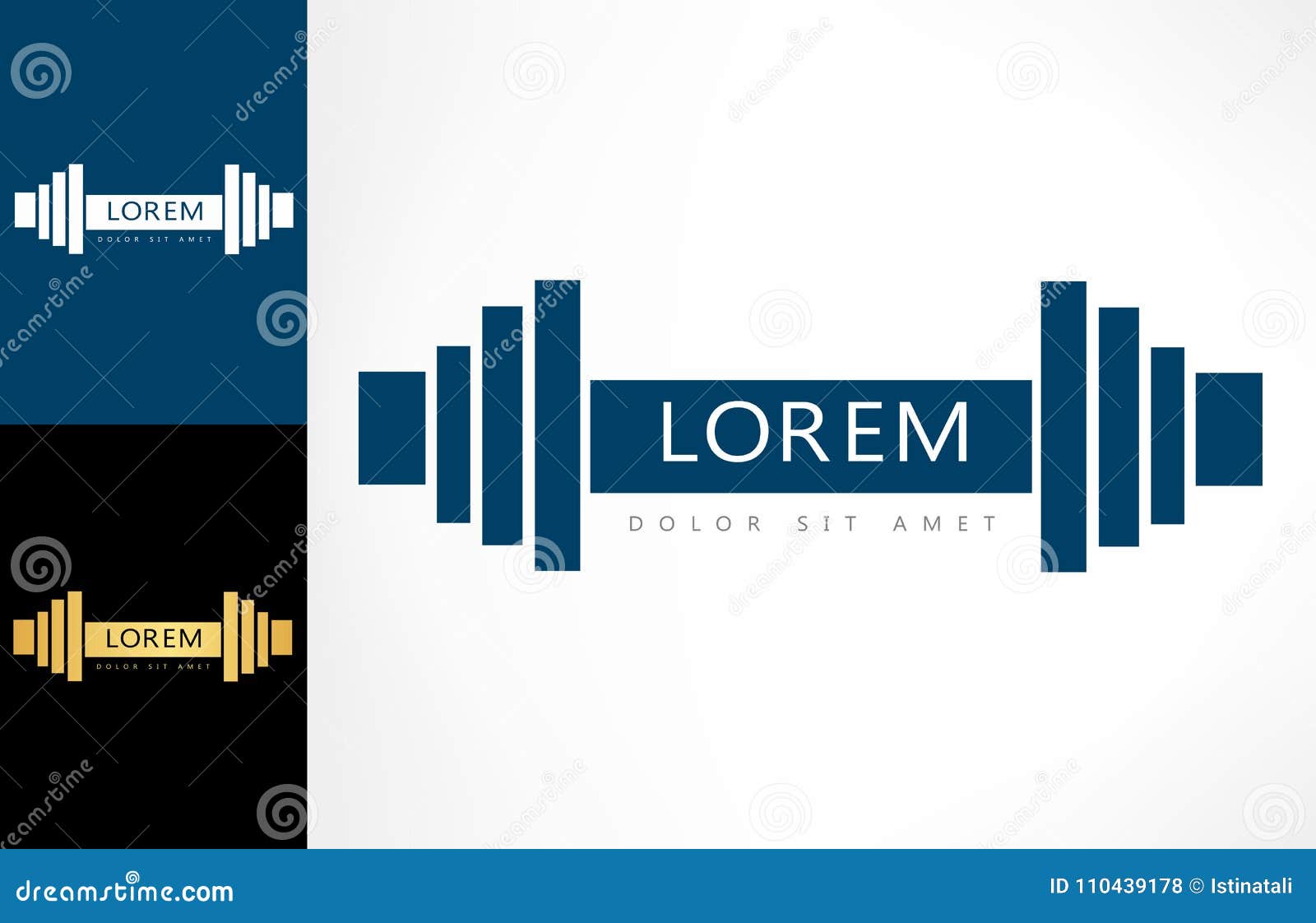 Barbell vector logo stock vector. Illustration of identity - 110439178