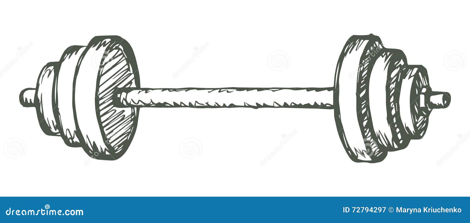 Barbell Vector tekening vector illustratie. Illustration of barbel ...