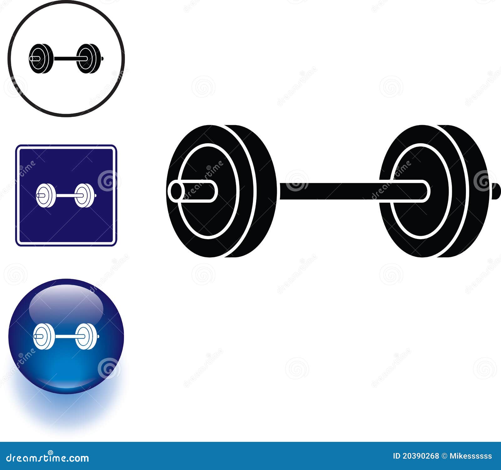 Barbell Weights Symbol Sign and Button Stock Vector - Illustration of ...